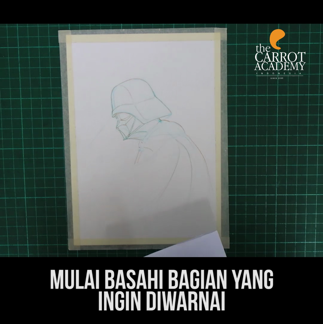 CARROT TUTORIAL - MENGGAMBAR DARTH VADER DENGAN CAT AIR TEKNIK WET ON ...