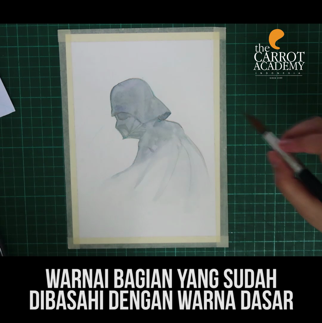 CARROT TUTORIAL - MENGGAMBAR DARTH VADER DENGAN CAT AIR TEKNIK WET ON ...